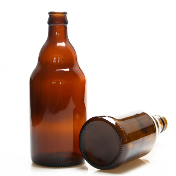 Round shaped amber glass wine bottle with pull ring cap wholesale - Cuican